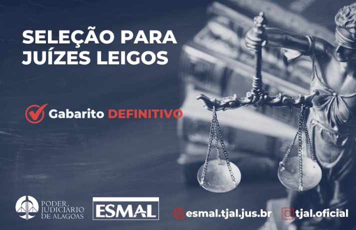 TJAL divulga gabarito definitivo de seleção para juiz leigo do TJ/AL