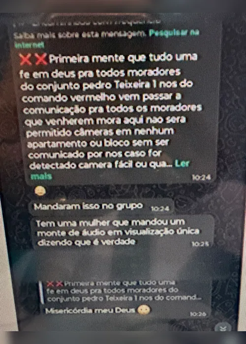 Facção impõe 'regras' em grupo de condomínio na Santa Amélia e PC ...
